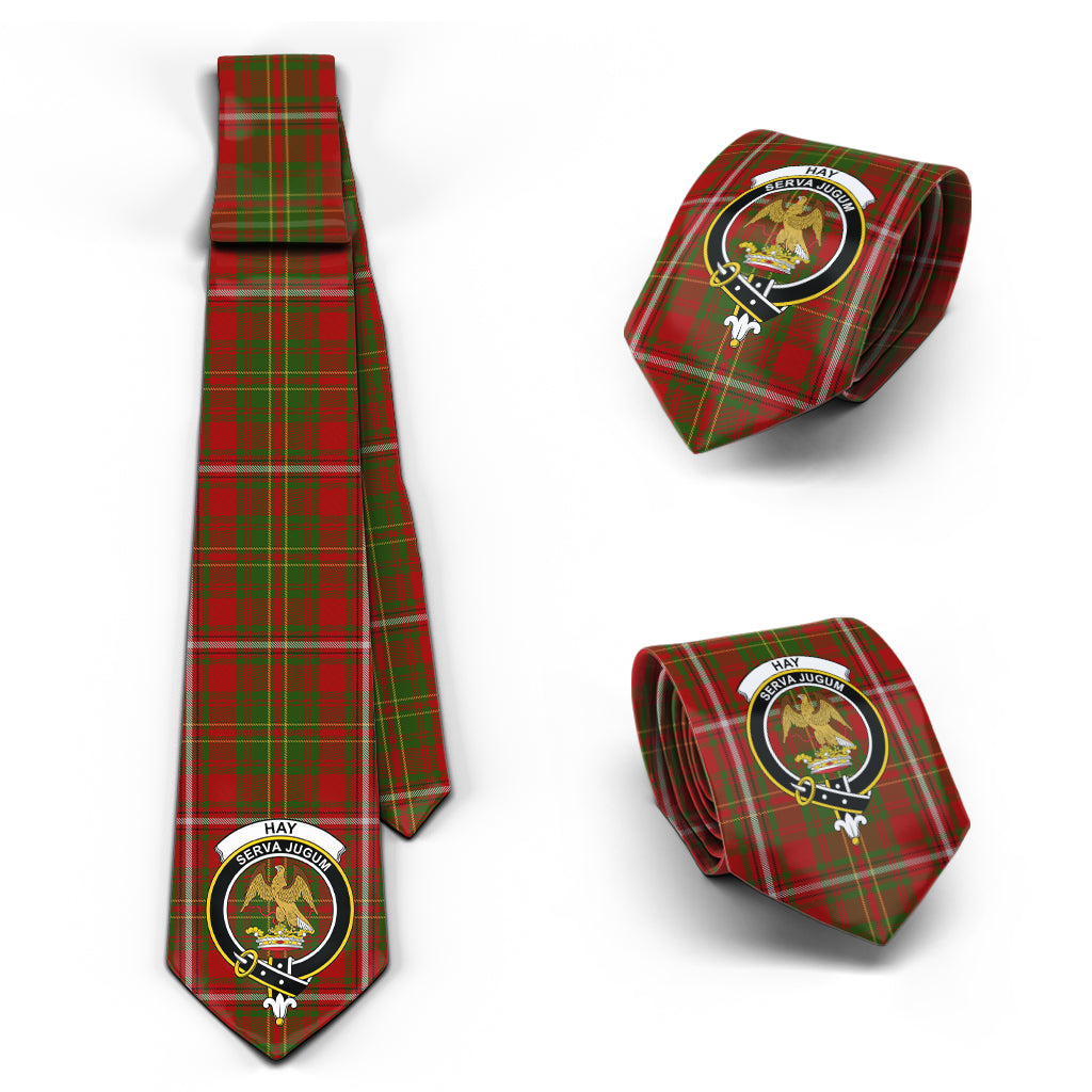 Hay Tartan Classic Necktie with Family Crest