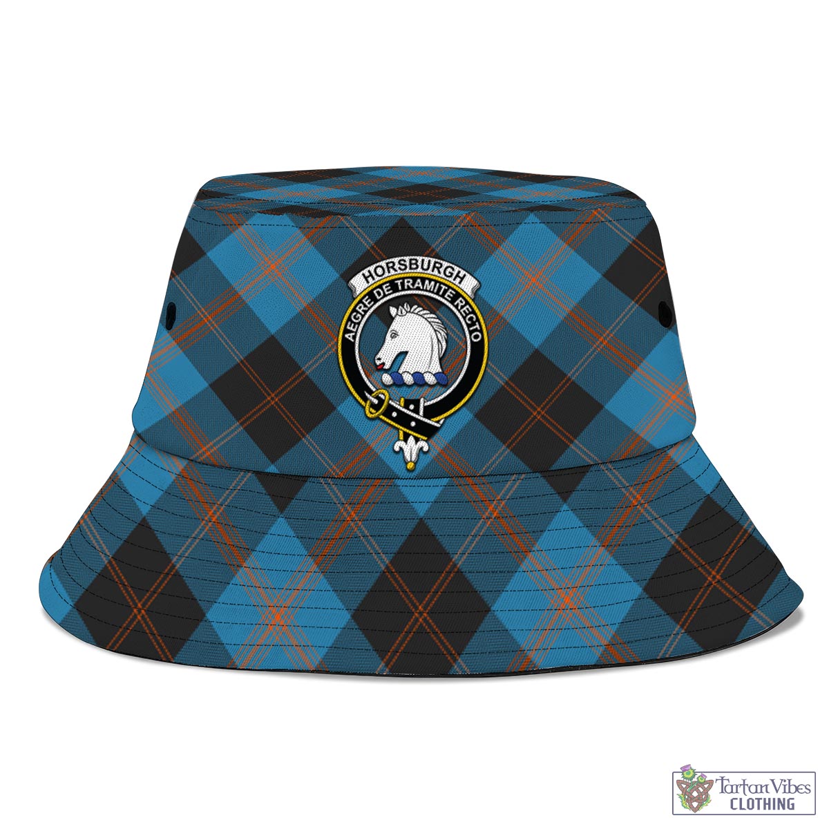 Horsburgh Tartan Bucket Hat with Family Crest