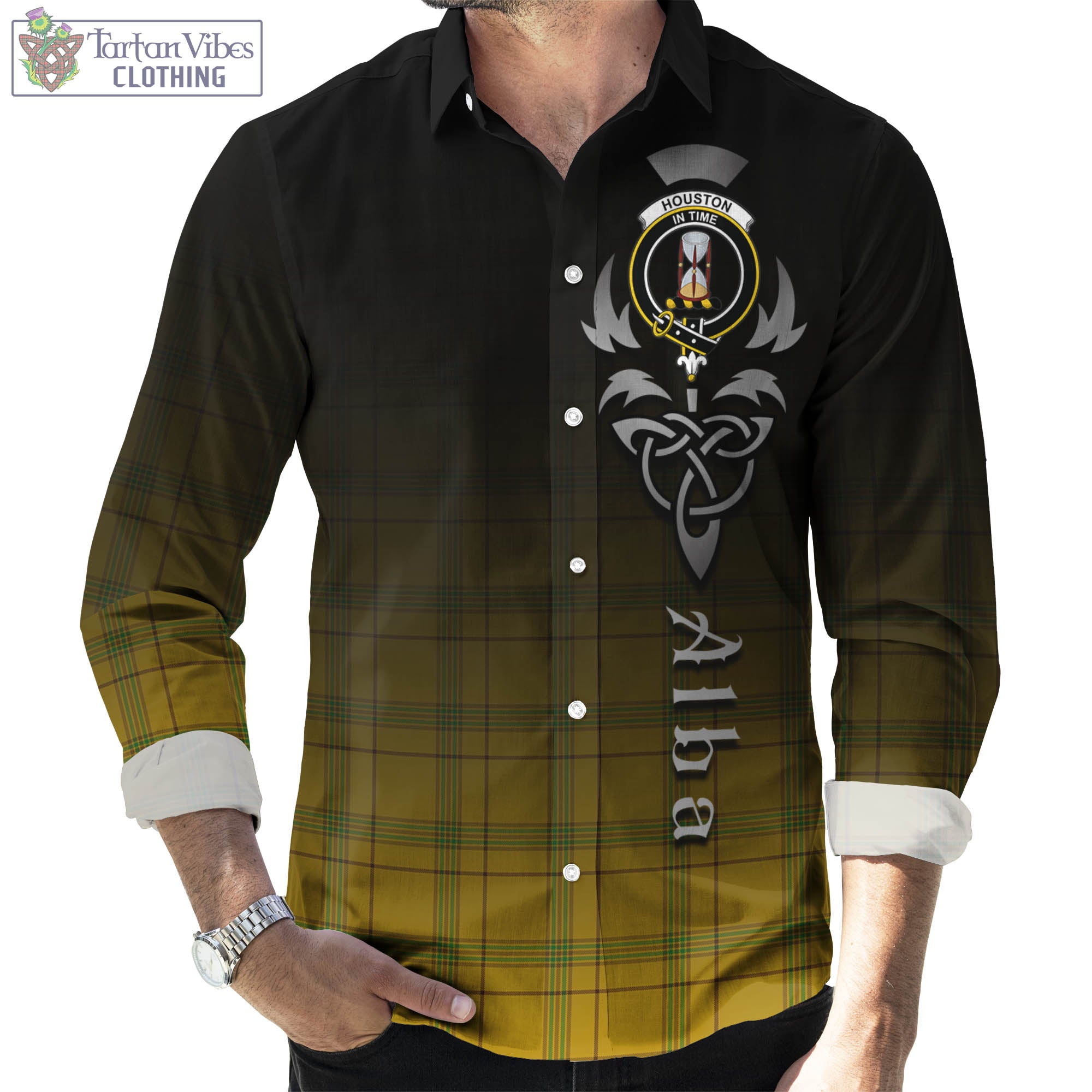 Houston Tartan Long Sleeve Button Up Featuring Alba Gu Brath Family ...