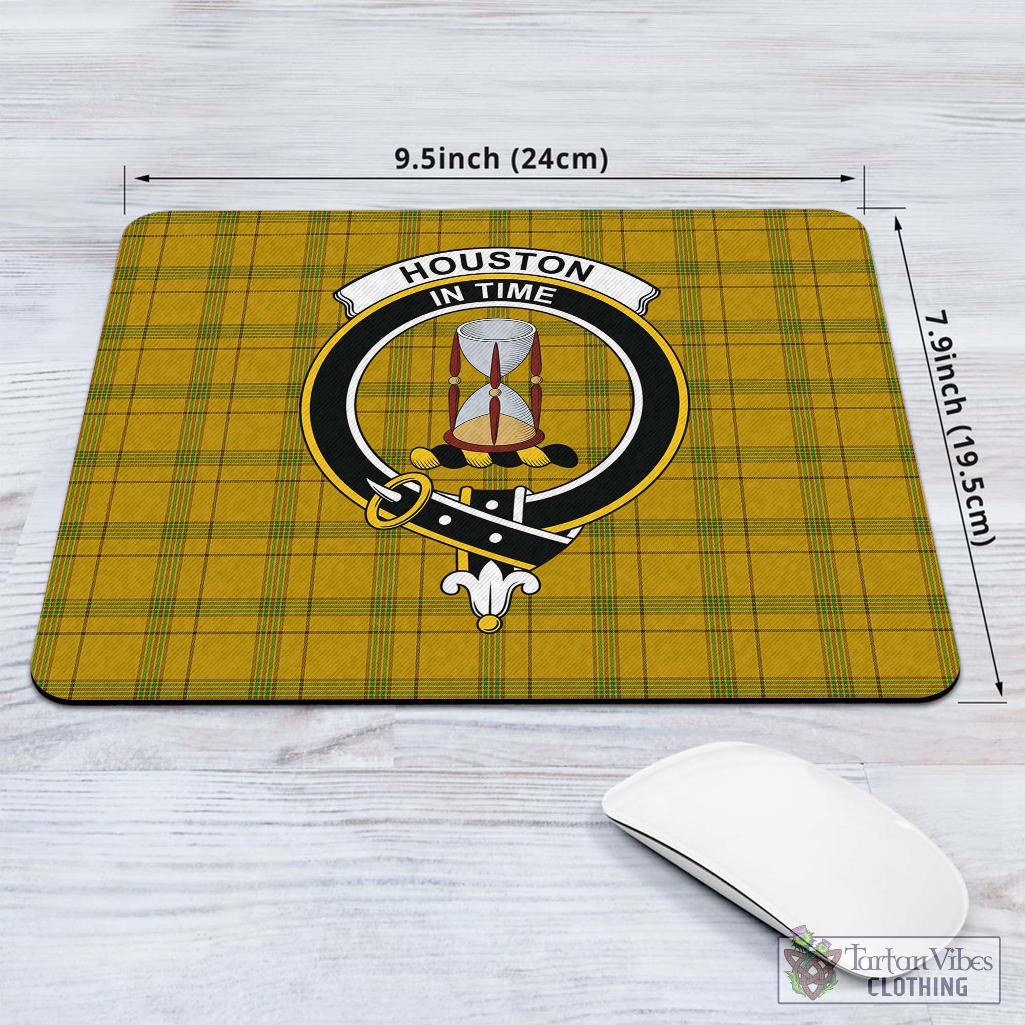 Houston Tartan Mouse Pad with Family Crest
