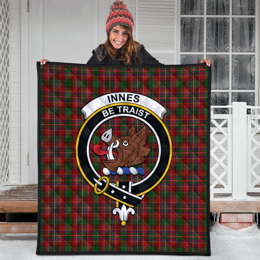 Innes Tartan Quilt with Family Crest