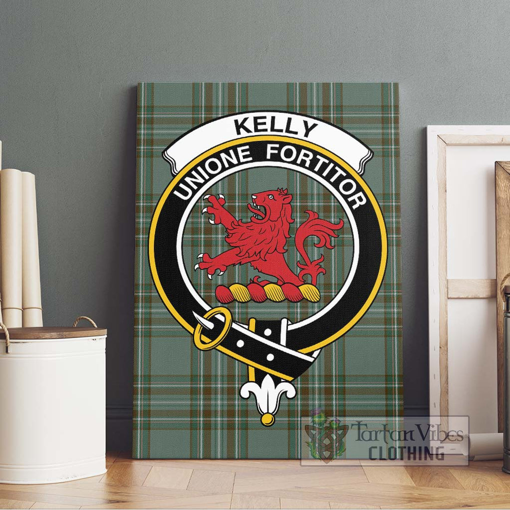 Kelly Dress Tartan Canvas Print Wall Art with Family Crest