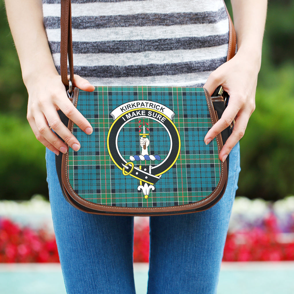 Kirkpatrick Tartan Saddle Bag with Family Crest