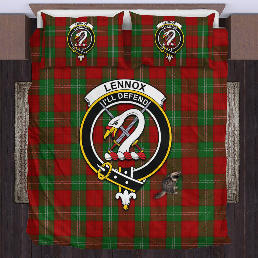 Lennox Tartan Bedding Set with Family Crest