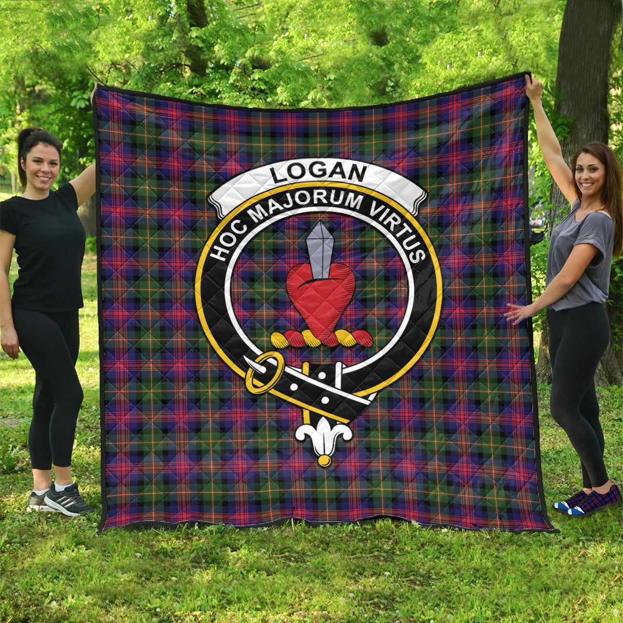 Logan Tartan Quilt with Family Crest