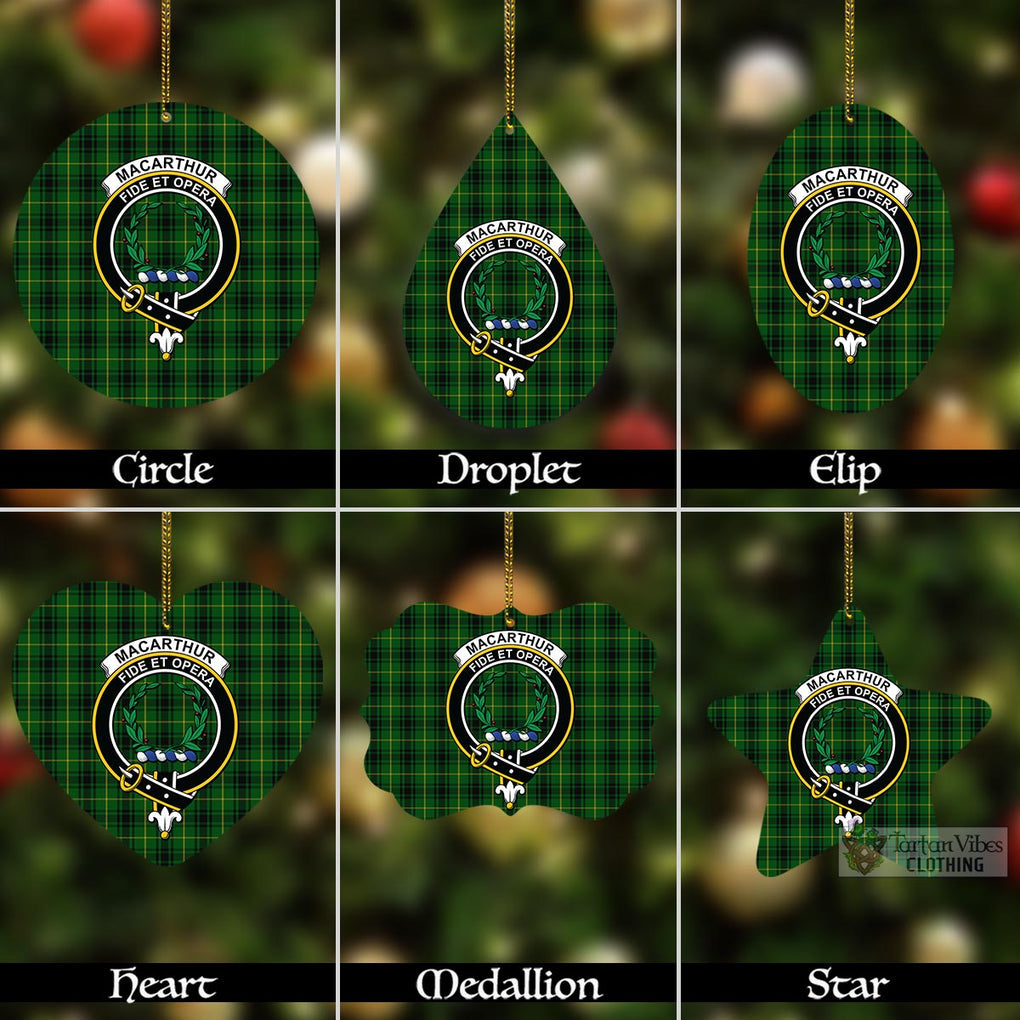 MacArthur (McArthur) Tartan Christmas Aluminium Ornament with Family C