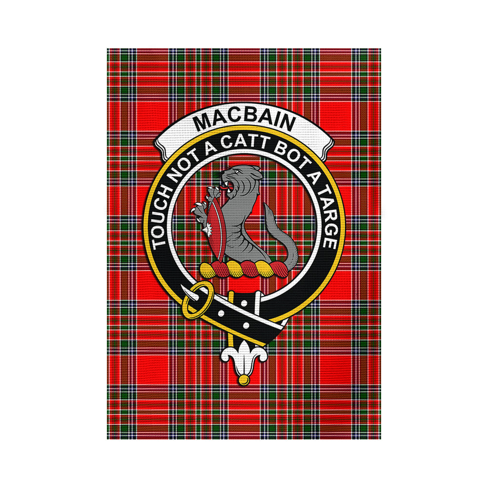 MacBain Tartan Garden Flag with Family Crest