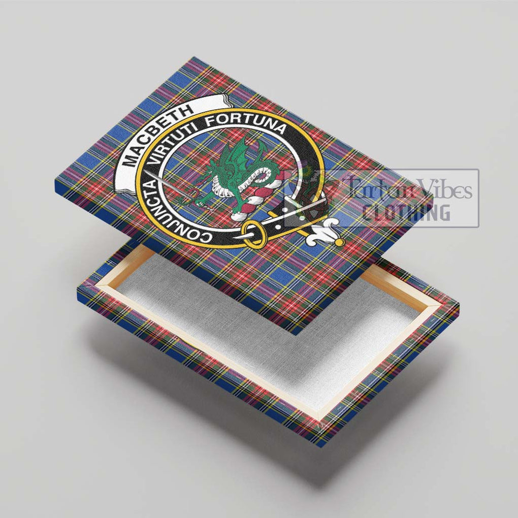 MacBeth Tartan Canvas Print Wall Art with Family Crest