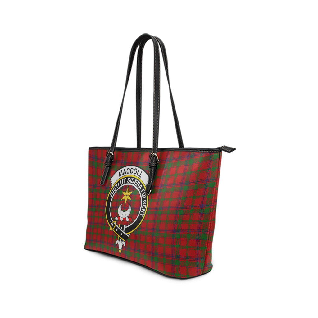 MacColl (McColl) Tartan Leather Tote Bag with Family Crest