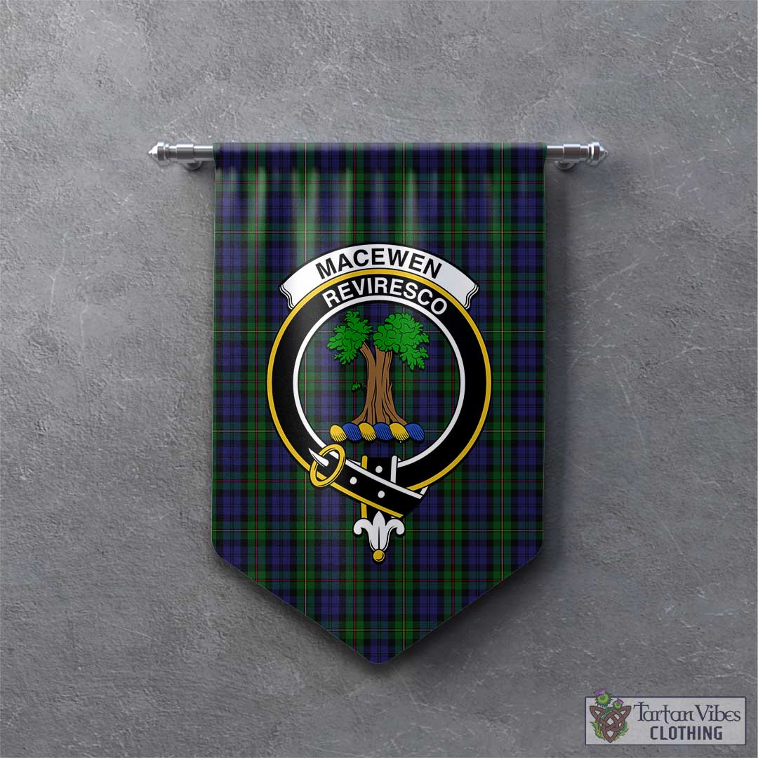 MacEwen Tartan Gonfalon, Tartan Banner with Family Crest