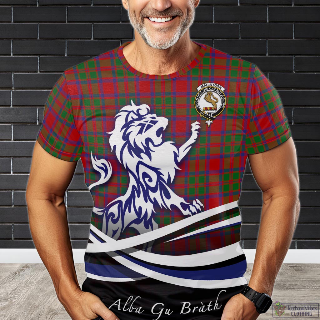 MacIntosh (McIntosh) Tartan T-Shirt with Alba Gu Brath Regal Lion Embl