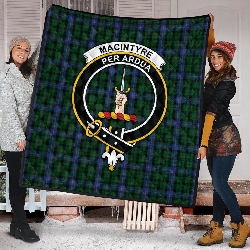 MacIntyre (McIntyre) Tartan Quilt with Family Crest