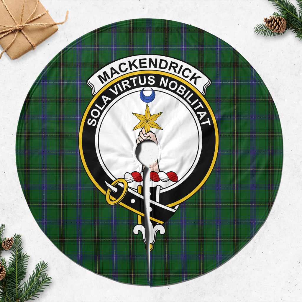 MacKendrick (McKendrick) Tartan Christmas Tree Skirt with Family Crest
