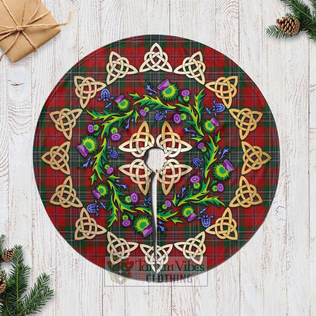 MacLean (McLean) Tartan Christmas Tree Skirt with Thistle Celtic Knot
