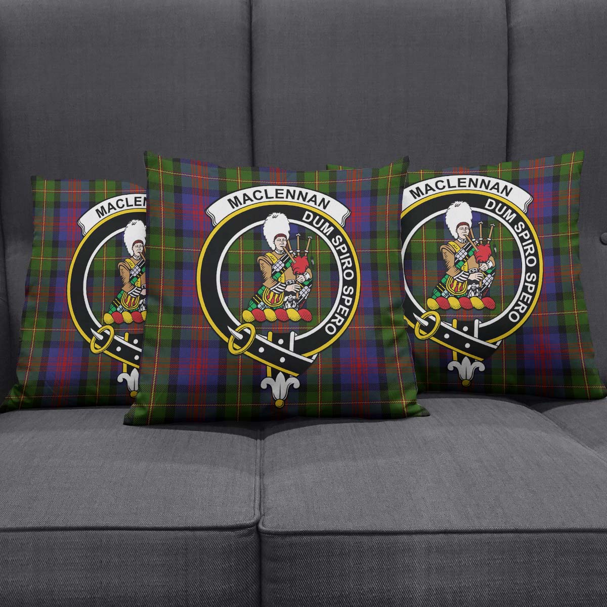 MacLennan Tartan Pillow Cover with Family Crest – Tartan Vibes Clothing