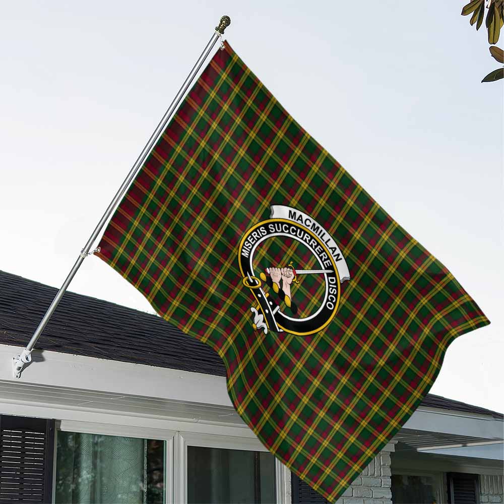 MacMillan (McMillan) Tartan House Flag with Family Crest