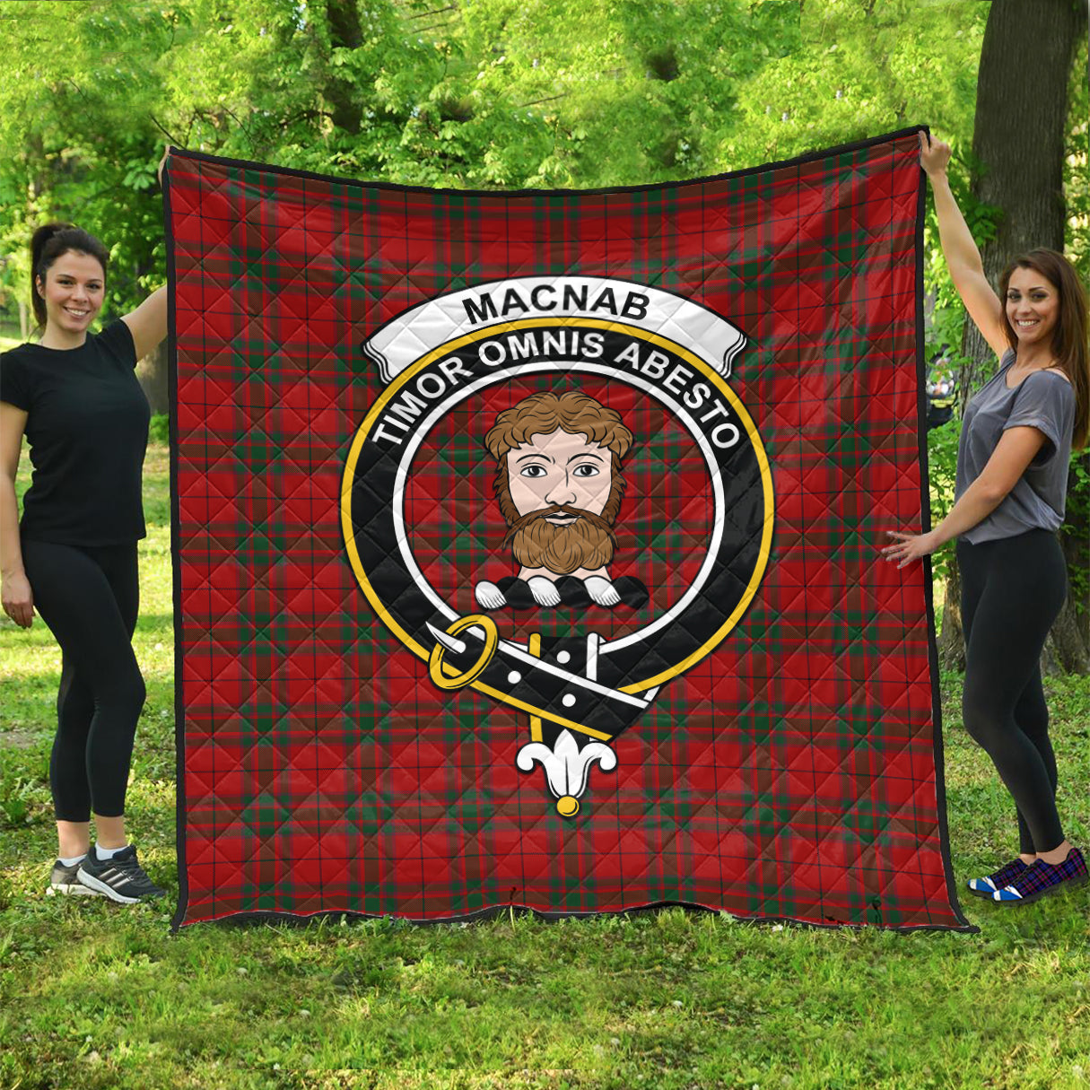 MacNab (McNab) Tartan Quilt with Family Crest