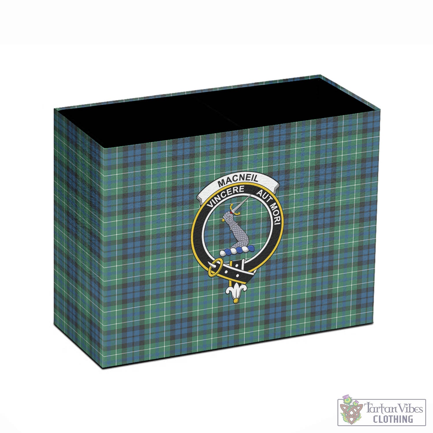 MacNeil of Colonsay Ancient Tartan Pen Holder with Family Crest