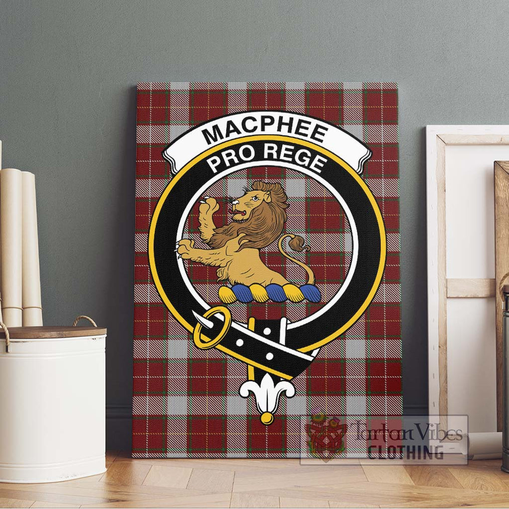 MacPhee Dress Tartan Canvas Print Wall Art with Family Crest