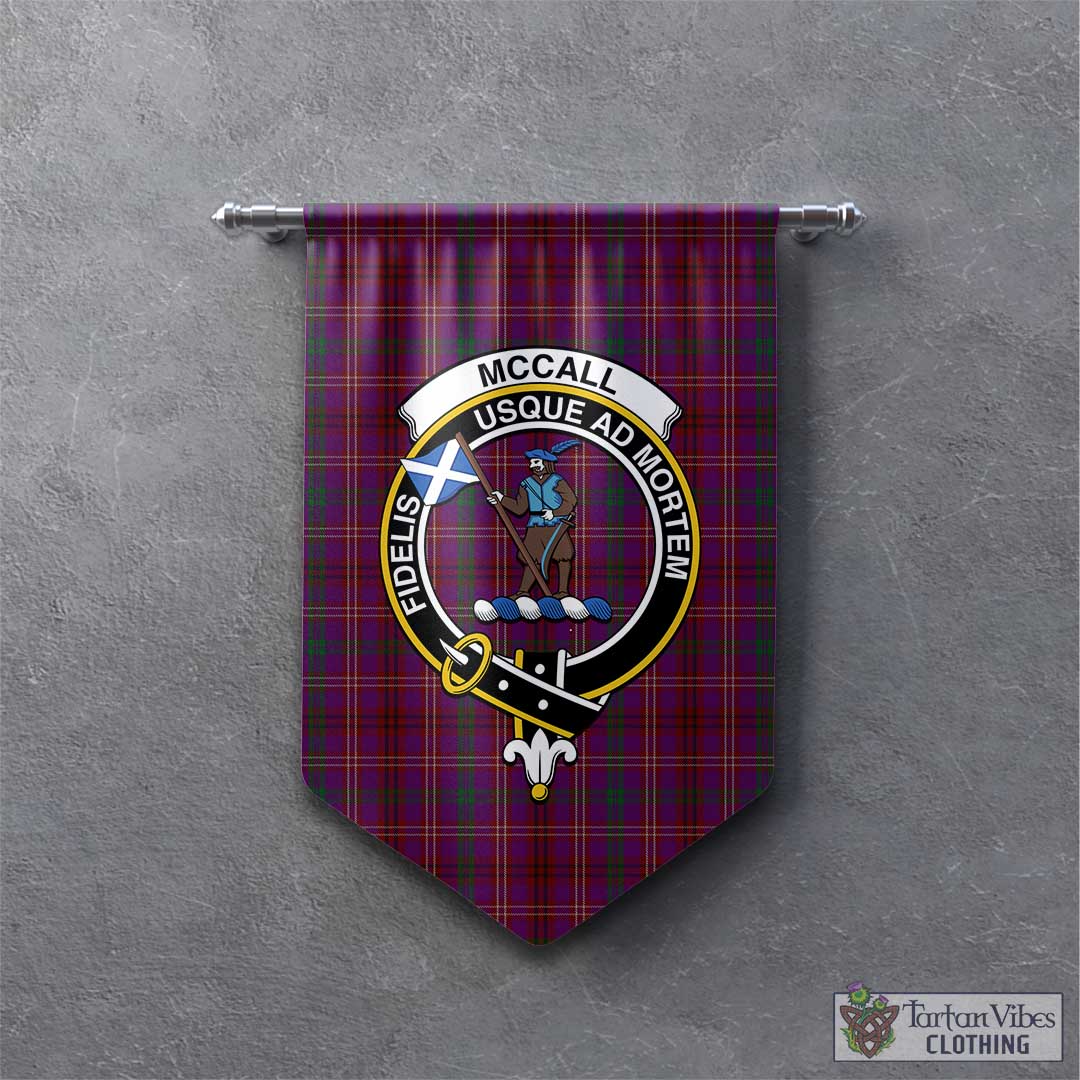 McCall (Caithness) Tartan Gonfalon, Tartan Banner with Family Crest