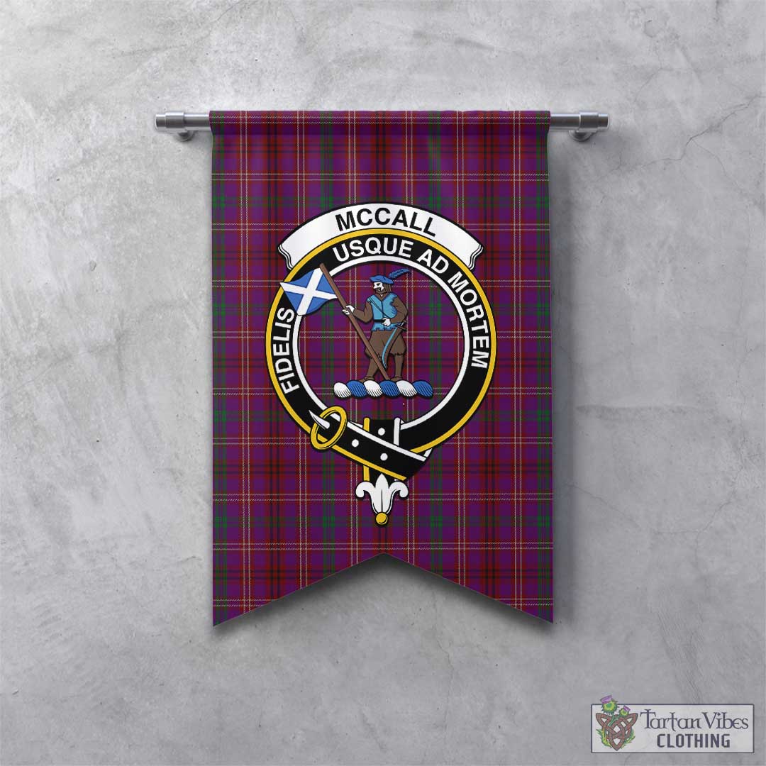 McCall (Caithness) Tartan Gonfalon, Tartan Banner with Family Crest