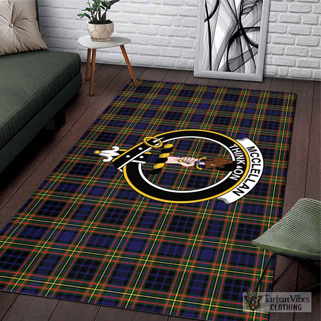 McClellan Modern Tartan Area Rug with Family Crest