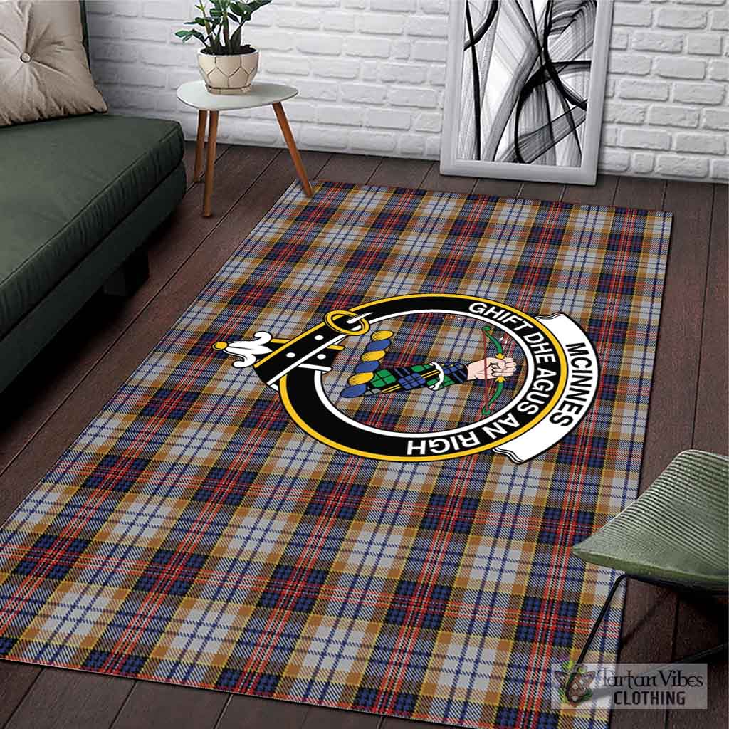 McInnes Ancient Hunting Tartan Area Rug with Family Crest