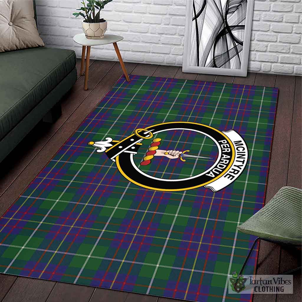 McIntyre Inglis Tartan Area Rug with Family Crest