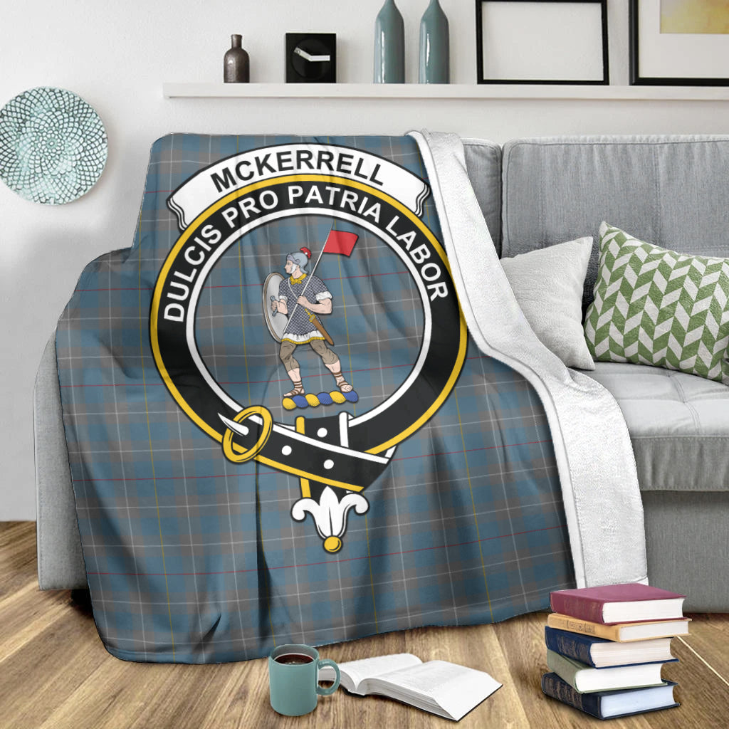 McKerrell of Hillhouse Dress Tartan Blanket with Family Crest
