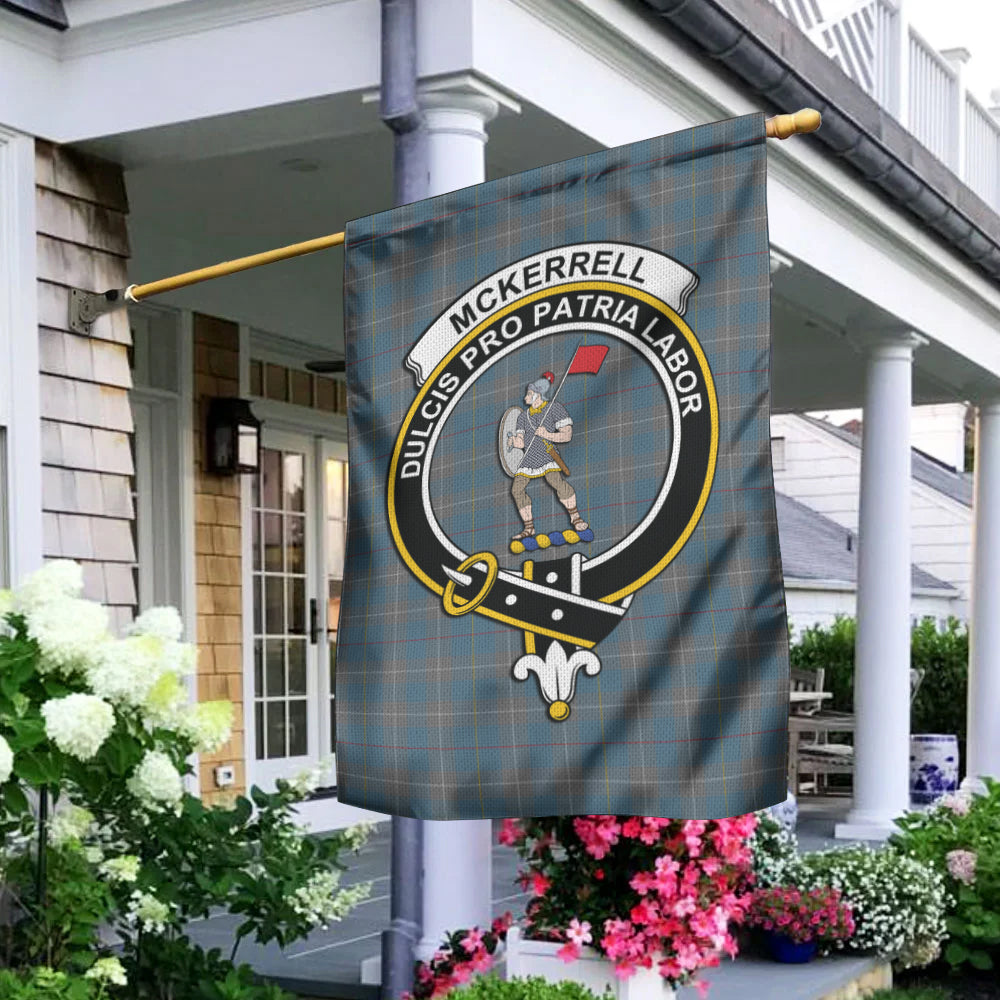 McKerrell of Hillhouse Dress Tartan Garden Flag with Family Crest