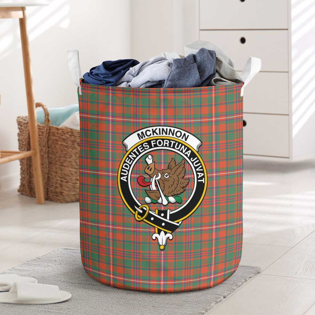 McKinnon Ancient Tartan Laundry Basket with Family Crest