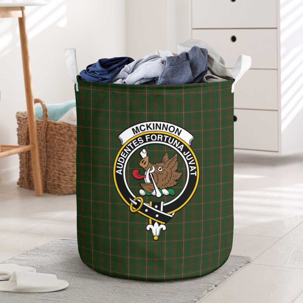 McKinnon Hunting Tartan Laundry Basket with Family Crest