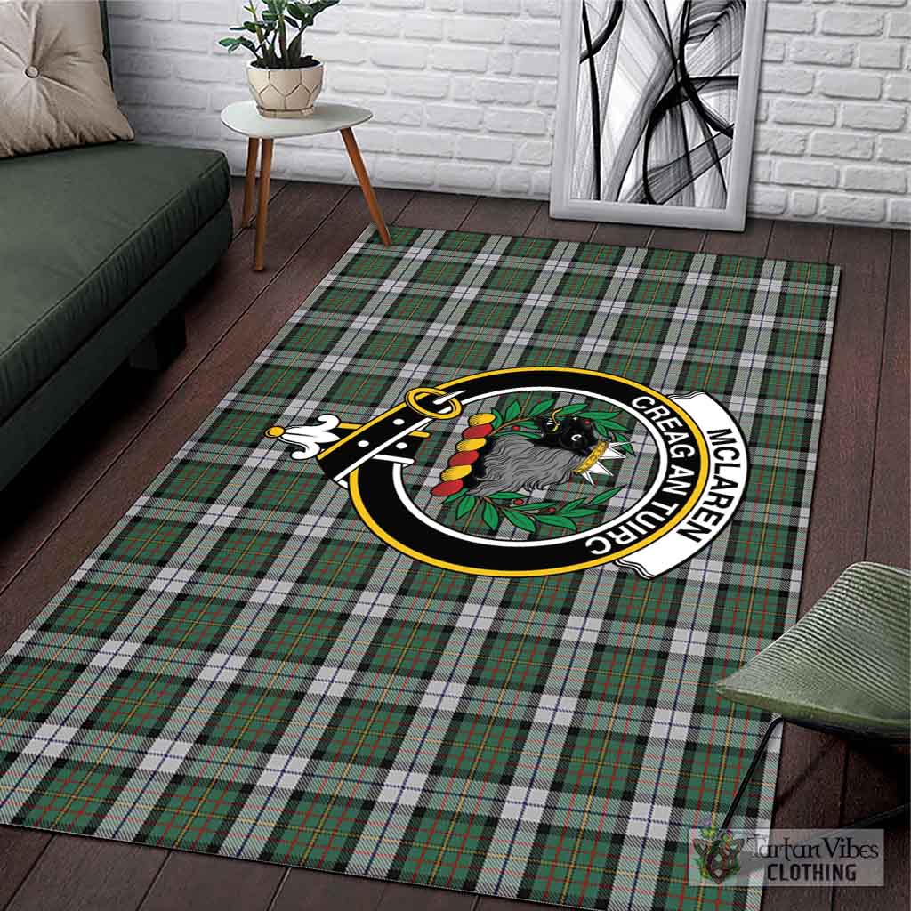 McLaren Dress Tartan Area Rug with Family Crest