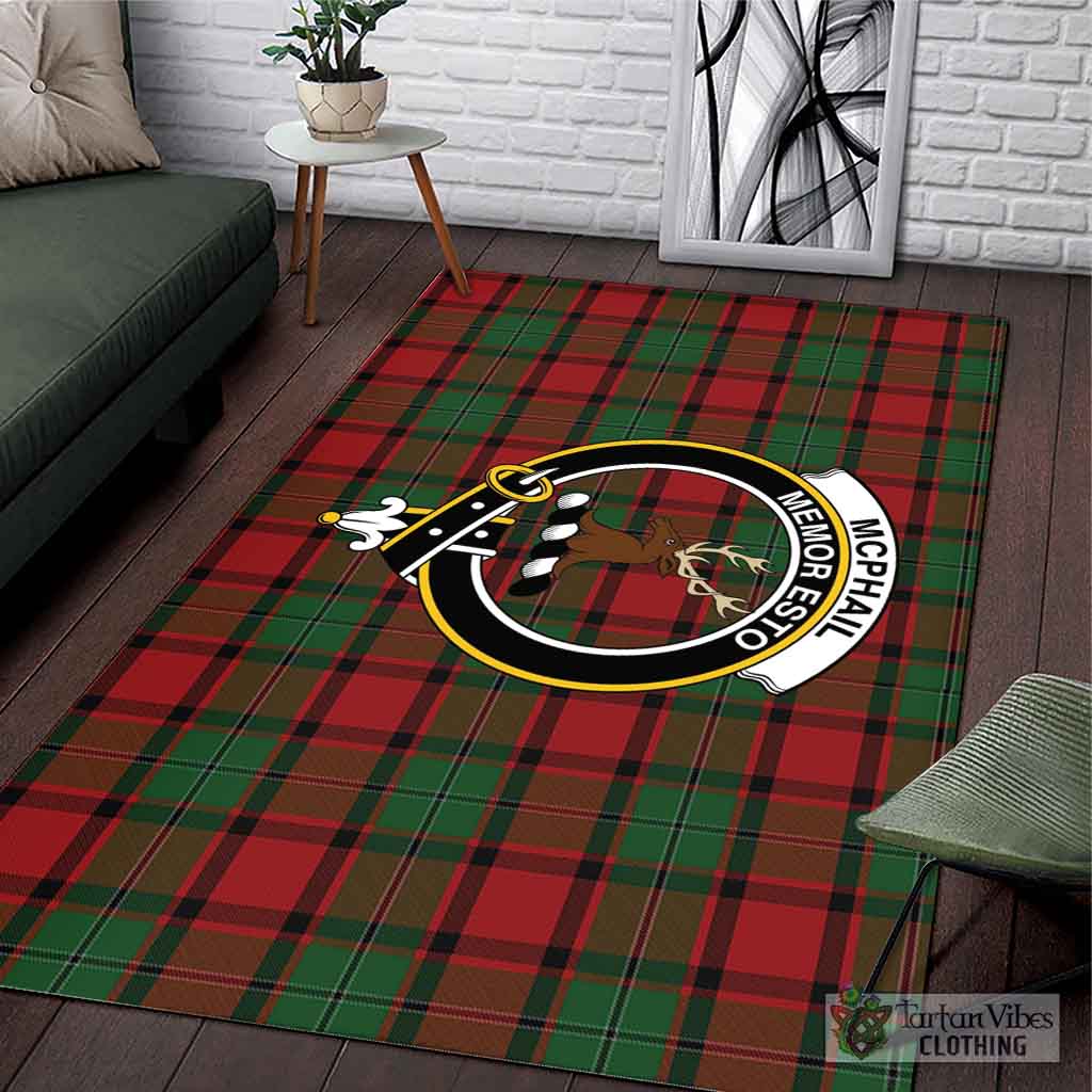 McPhail Tartan Area Rug with Family Crest