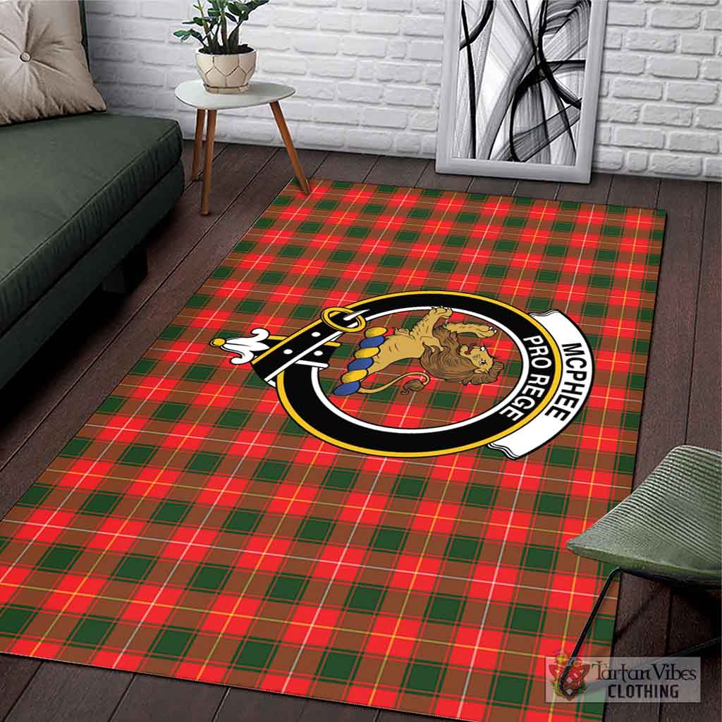 McPhee Modern Tartan Area Rug with Family Crest