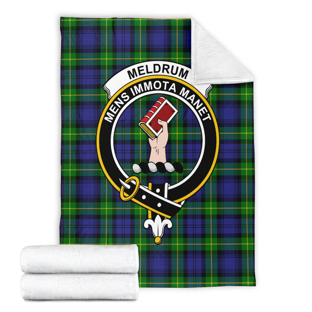 Meldrum Tartan Blanket with Family Crest