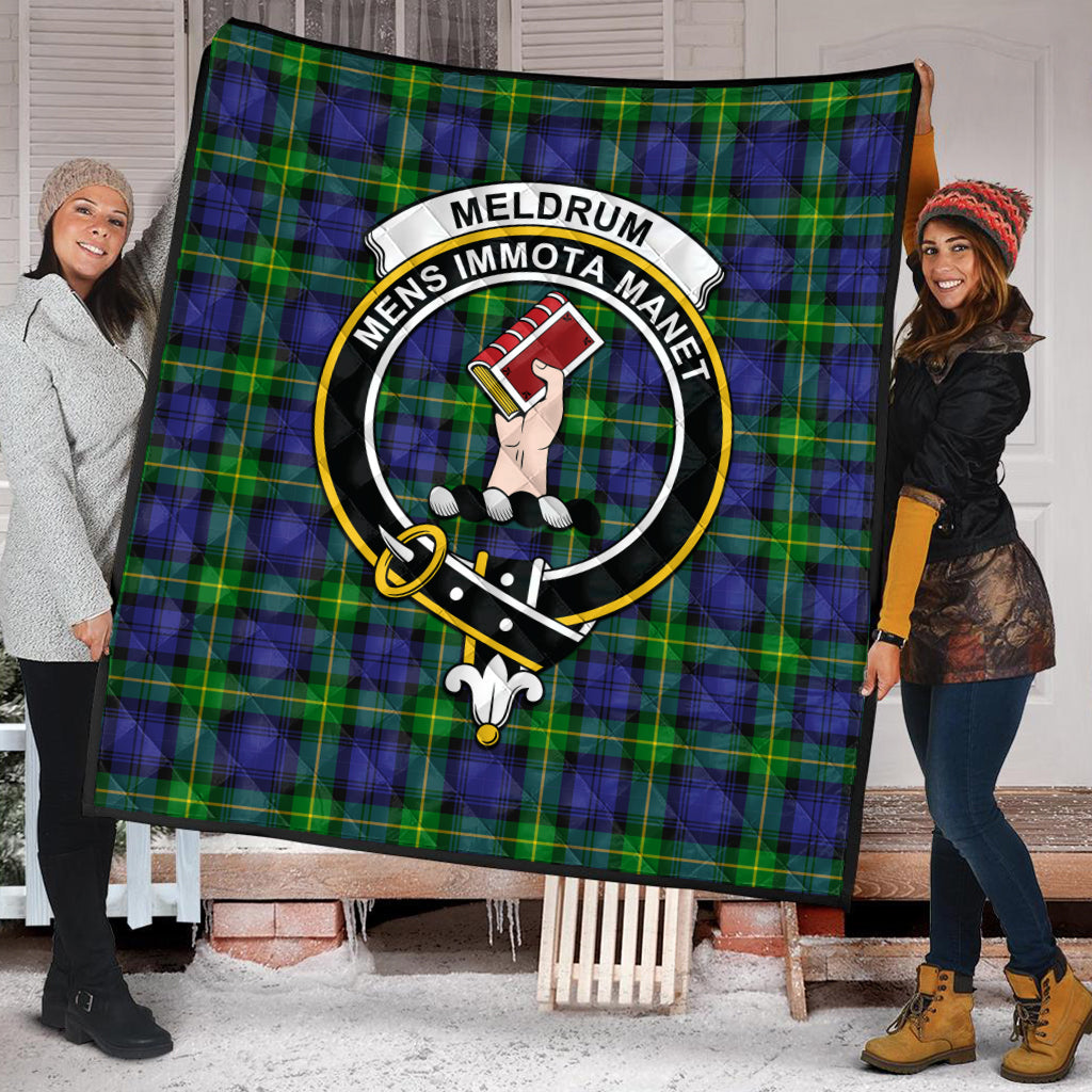 Meldrum Tartan Quilt with Family Crest
