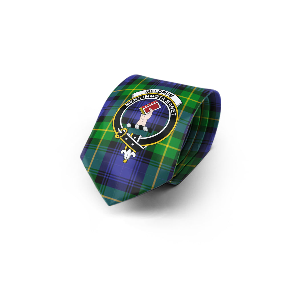 Meldrum Tartan Classic Necktie with Family Crest