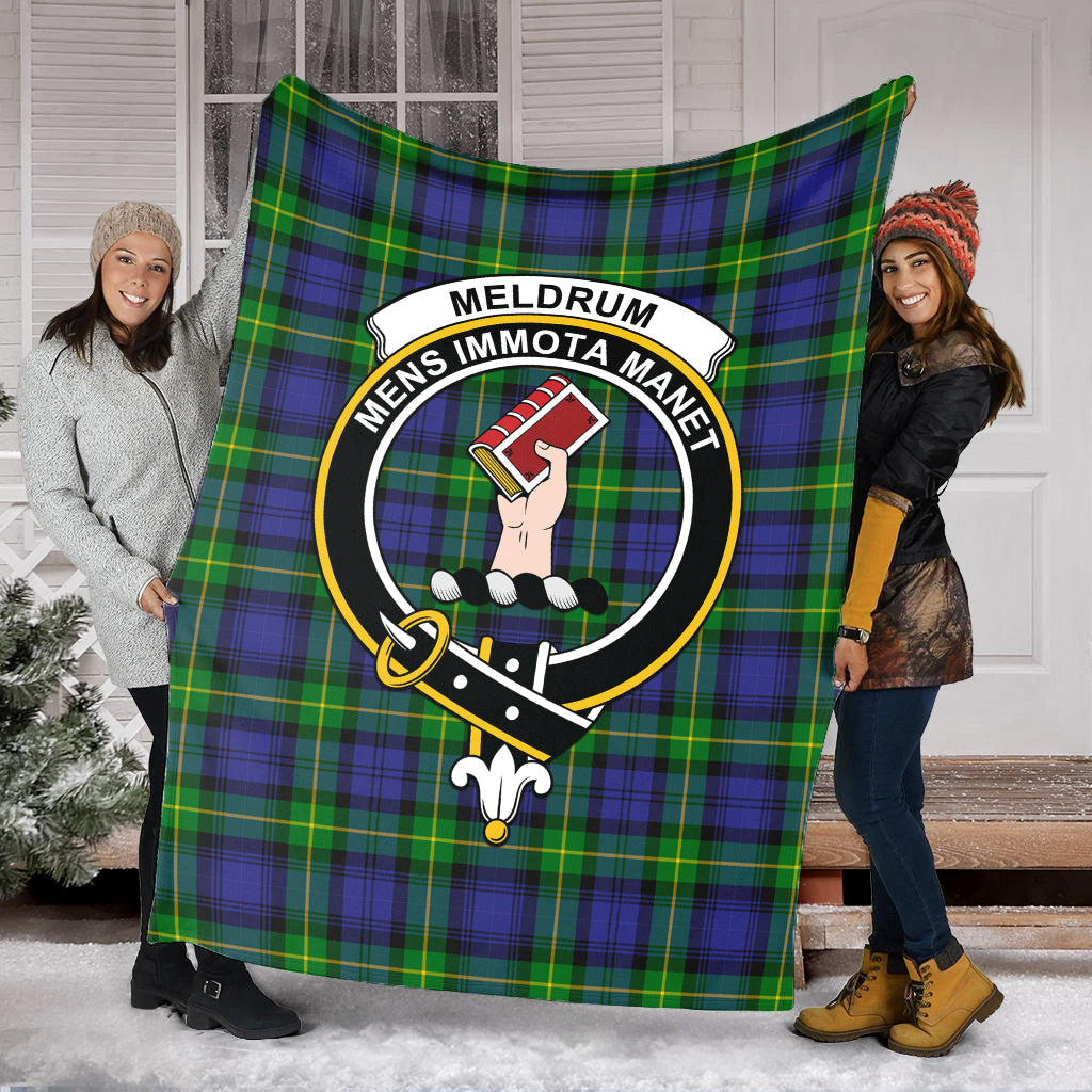 Meldrum Tartan Blanket with Family Crest