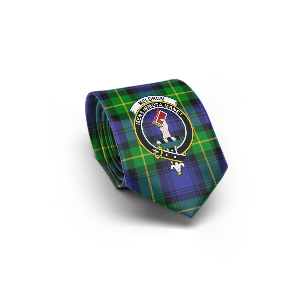 Meldrum Tartan Classic Necktie with Family Crest