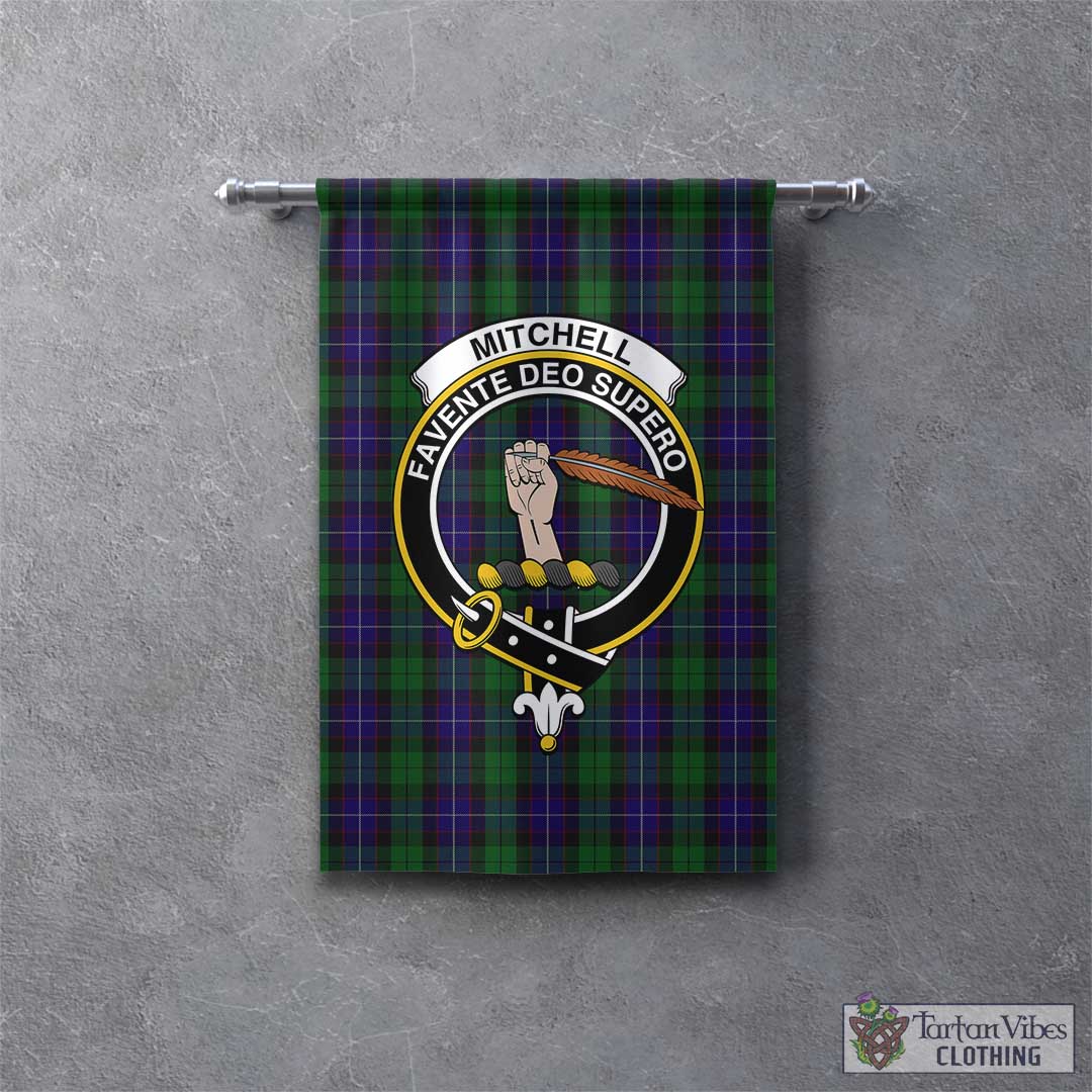 Mitchell Tartan Gonfalon, Tartan Banner with Family Crest