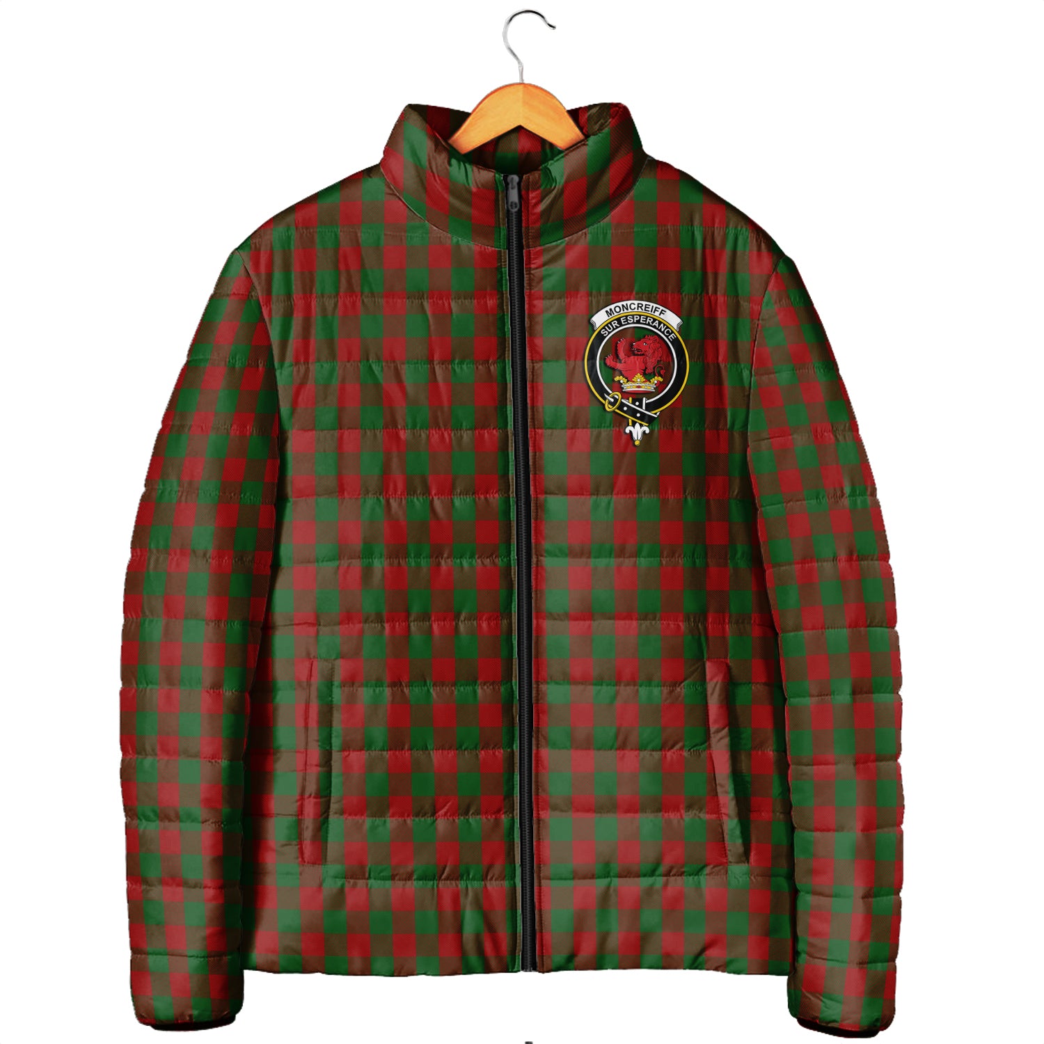 Moncrieff (Moncreiffe) Tartan Padded Jacket with Family Crest