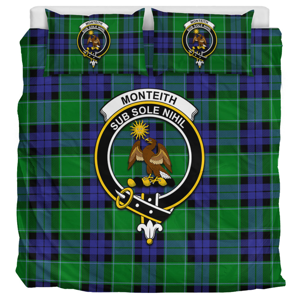 Monteith Tartan Bedding Set with Family Crest