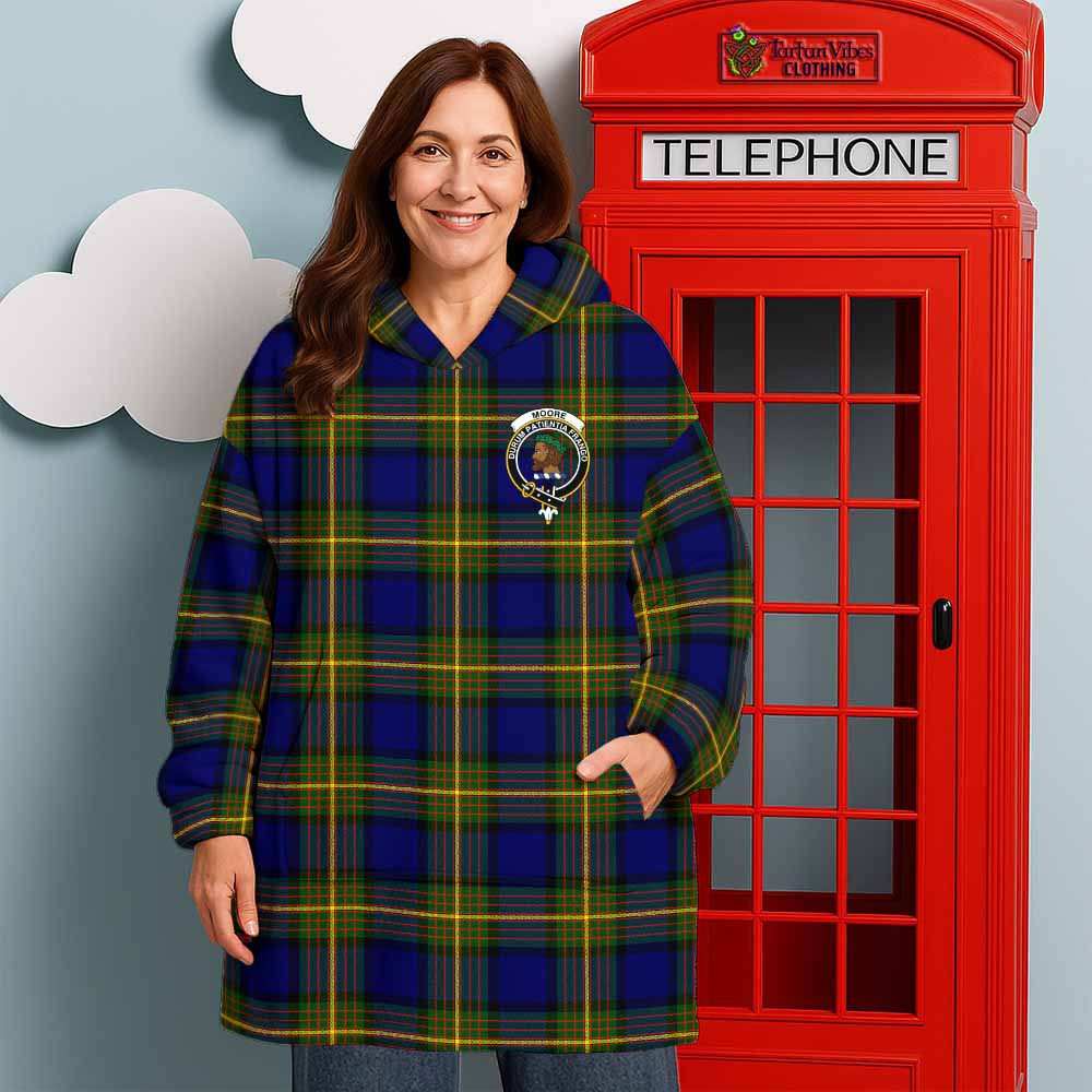 Moore Tartan Wearable Blanket with Family Crest - Tartan Vibes Clothing
