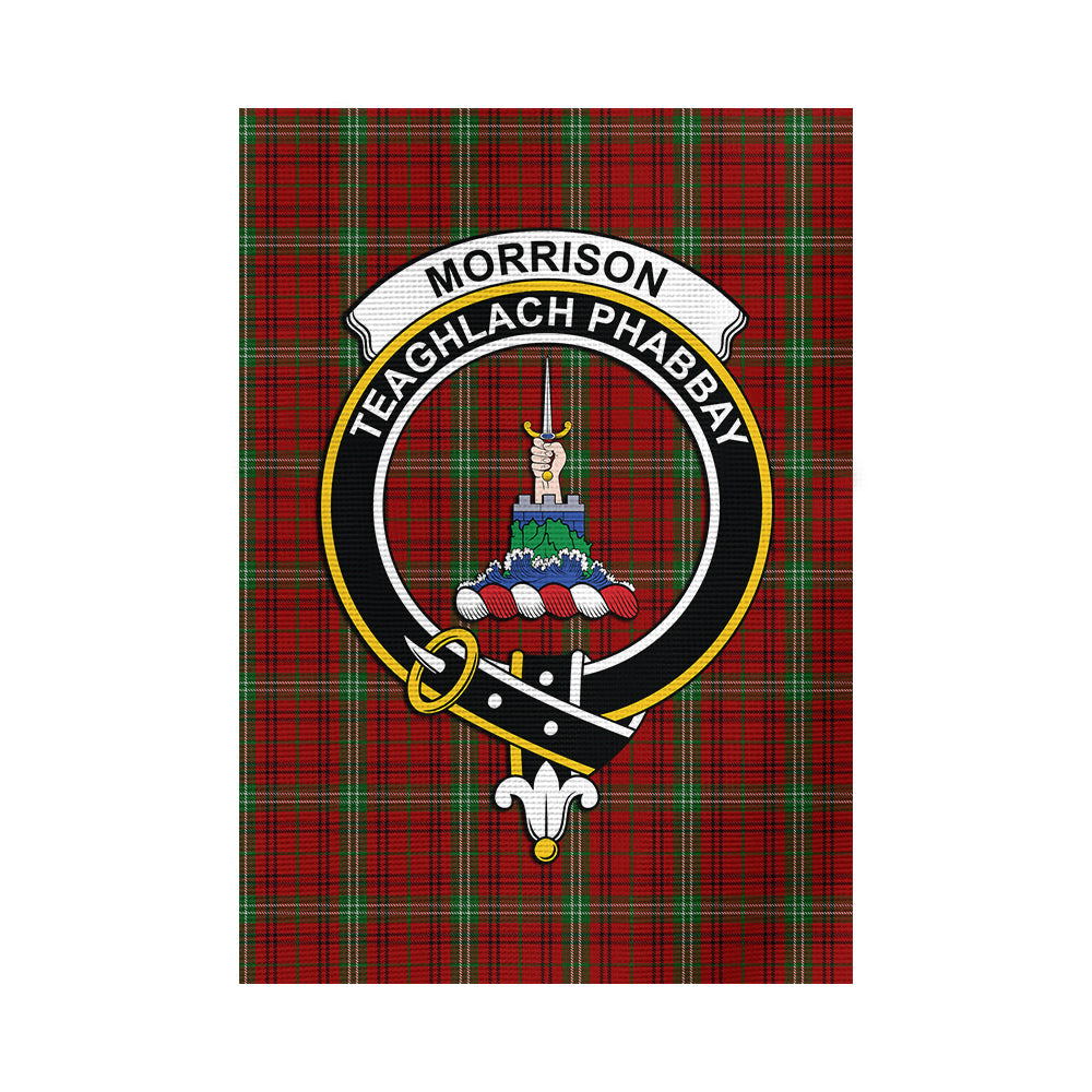 Morrison Tartan Flag with Family Crest