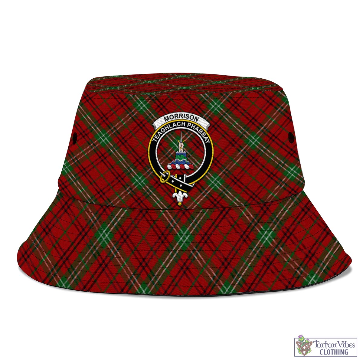 Morrison Tartan Bucket Hat with Family Crest
