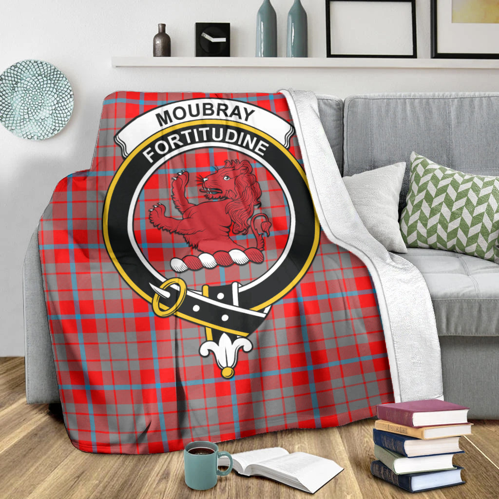 Moubray Tartan Blanket with Family Crest