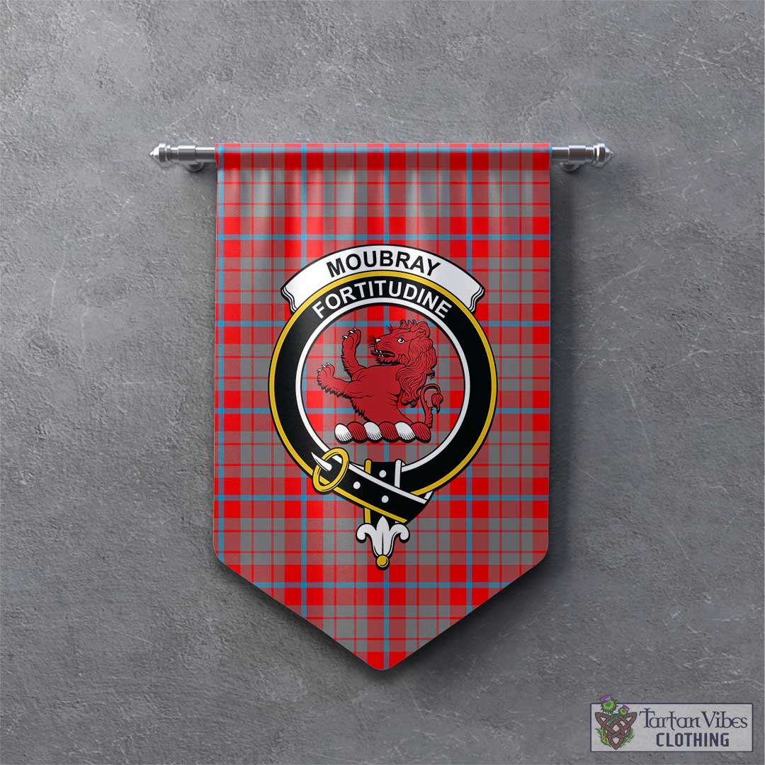 Moubray Tartan Gonfalon, Tartan Banner with Family Crest