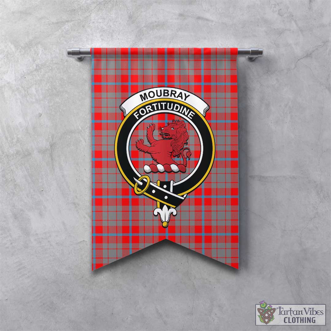 Moubray Tartan Gonfalon, Tartan Banner with Family Crest