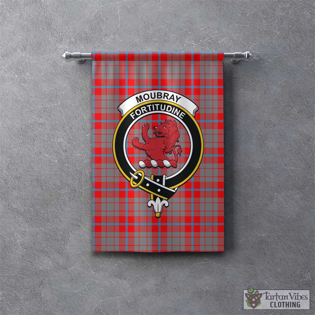 Moubray Tartan Gonfalon, Tartan Banner with Family Crest